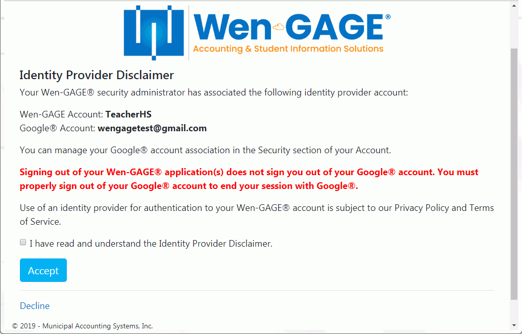 First Time Login Federated ID Set for Account